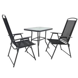 Pharao24.de Gartenessgruppe in Anthrazit und modernem Design (dreiteilig)