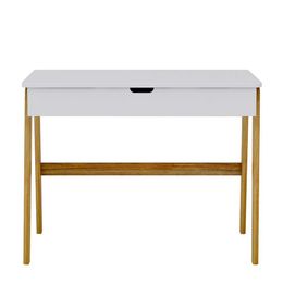 Pharao24.de Jugendschreibtisch in Weiß Pinie teilmassiv Skandi Design