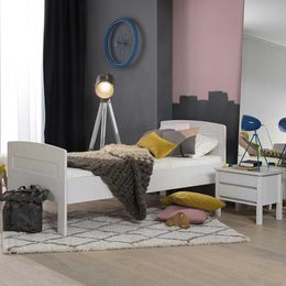 Pharao24.de Komfortbett in Weiß Buche massiv Nachttisch (zweiteilig)