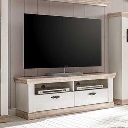Pharao24.de TV Unterschrank im Landhausstil Pinie Weiß