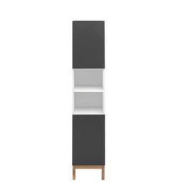 Pharao24.de Hochschrank Badschrank mit Drehtüren in Anthrazit
