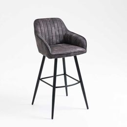 Pharao24.de Tresen Stühle in Anthrazit und Schwarz 74 cm Sitzhöhe (2er Set)