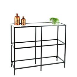 Pharao24.de Bücher Regal mit Glasböden im Industry und Loft Stil 100 cm breit