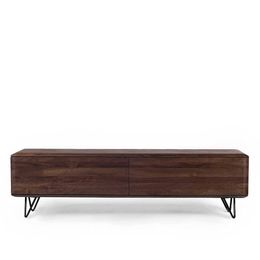 Pharao24.de Flachstrecke Wohnzimmer aus Nussbaum Massivholz Retrostil