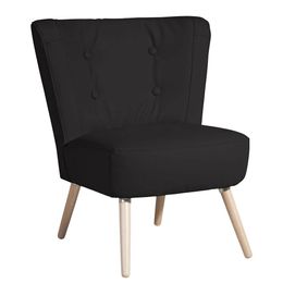 Pharao24.de Wohnzimmer Sessel schwarz klein im Retrostil 80 cm hoch