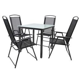 Pharao24.de Gartenmöbel-Set Gartentischgruppe klappbar inklusive vier Stühle (fünfteilig)