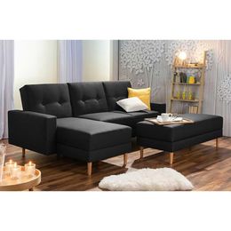 Pharao24.de Sofa mit Armlehnen Retrostil (zweiteilig)