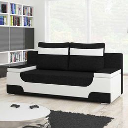 Pharao24.de Couch Sofa in Weiß und Schwarzbraun