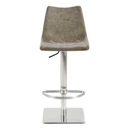 Pharao24.de Designbarhocker in Schlammfarben Edelstahl und Kunstleder