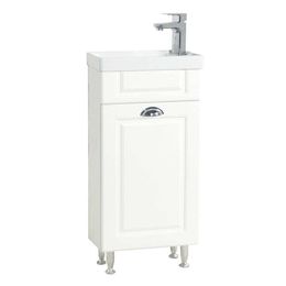 Pharao24.de Waschbeckenunterschrank Gäste WC in Weiß Landhausstil