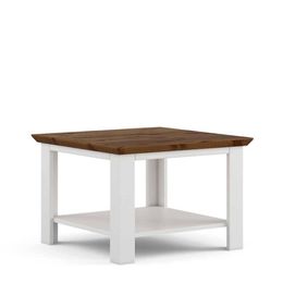 Pharao24.de Sofatisch Couchtisch in Weiß und Holz Braun