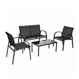 Pharao24.de Gartentischgruppe in Schwarz modern (vierteilig)
