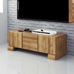 Pharao24.de Lowboard aus Wildeiche Massivholz 120 cm