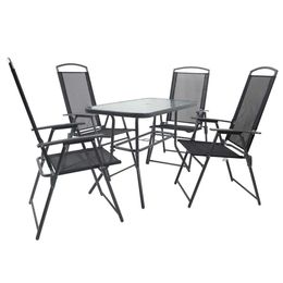 Pharao24.de Gartenmöbelset Gartensitzgruppe klappbar inklusive vier Stühle (fünfteilig)
