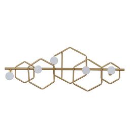 Pharao24.de Wandgarderobe Metall Goldfarben in modernem Design 55 cm breit