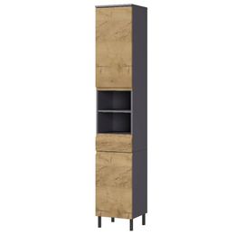 Pharao24.de Hochschrank Badschrank mit offenen Fächern und einer Schublade