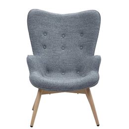 Pharao24.de Sessel in Grau Webstoff Skandi Design