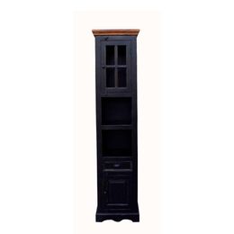 Pharao24.de Badschrank in Schwarz Kolonial Design