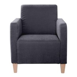 Pharao24.de Sessel Anthrazit Velour mit Armlehnen Made in Germany