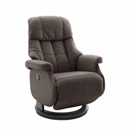 Pharao24.de Relaxsessel aus Leder Braun manuell verstellbar