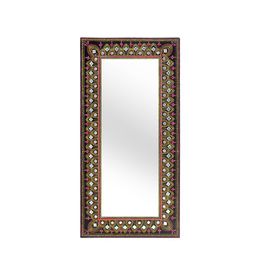 Pharao24.de Wandspiegel Designspiegel im Boho Style mit Holzrahmen
