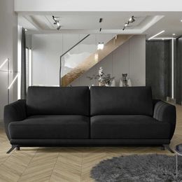 Pharao24.de Sofa Dreisitzer aus Samt mit Armlehnen
