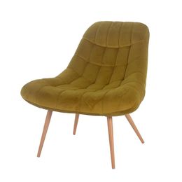 Pharao24.de Polstersessel in Ocker Samt Retro Look
