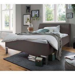 Pharao24.de Doppelbett Bettgestell in Braun mit 48 cm Einstiegshöhe