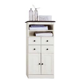 Pharao24.de Badschrank Badeschrank mit offenen Fächern und Holzgriffen