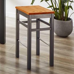Pharao24.de Hoher Hocker Bar aus Kiefer Massivholz Landhaus Stil