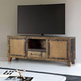 Pharao24.de TV Lowboard Fernsehboard mit Türen und einer Schublade