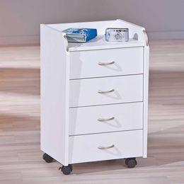 Pharao24.de Schreibtischrollcontainer in Weiß 40 cm breit