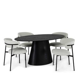 Pharao24.de Esszimmergruppe Essplatzgruppe im Skandi Design inklusive vier Stühle (fünfteilig)