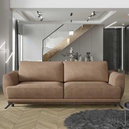 Pharao24.de Sofa Dreisitzer mit Armlehnen in Rosenholz