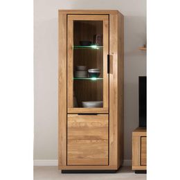 Pharao24.de Wohnzimmervitrinenschrank in Wildeichefarben 200 cm hoch