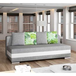 Pharao24.de Schlafsofa Sofa in Grau mit Schlaffunktion