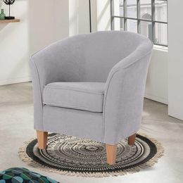 Pharao24.de Polstersessel Silbergrau in modernem Design 70 cm breit