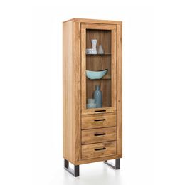 Pharao24.de Vitrine aus Wildeiche teilmassiv 200 cm hoch
