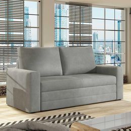 Pharao24.de Sofa Schlafsofa in Grau mit Armlehnen