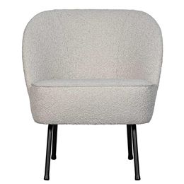 Pharao24.de Polstersessel Cocktailsessel aus Boucle Stoff mit Fußgestell aus Metall