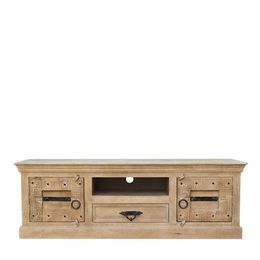 Pharao24.de Fernseh Unterschrank im Shabby Chic Stil Mangobaum Massivholz