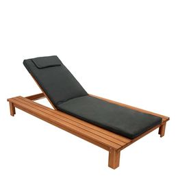 Pharao24.de Relax Gartenliege aus Eukalyptusholz Polsterauflage