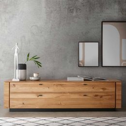 Pharao24.de TV Lowboard Wildeiche massiv mit einer Schublade Klappe