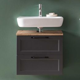 Pharao24.de Badunterschrank Waschtischunterschrank 55 cm hoch mit Metallgriffen