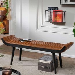 Pharao24.de Polsterbank in Cognac Braun Leder 125 cm breit