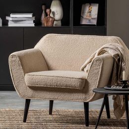 Pharao24.de Loungesessel mit Webplüsch Bezug Beige