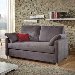 Pharao24.de Bettsofa in Anthrazit Webstoff Bettkasten