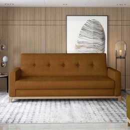 Pharao24.de Schlafsofa Couch mit drei Sitzplätzen und Armlehnen