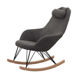 Pharao24.de Webplüsch Schaukelsessel in Dunkelgrau Skandi Design