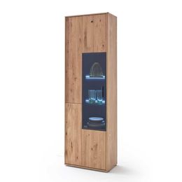 Pharao24.de Esszimmervitrine in Eiche Bianco und Anthrazit modern